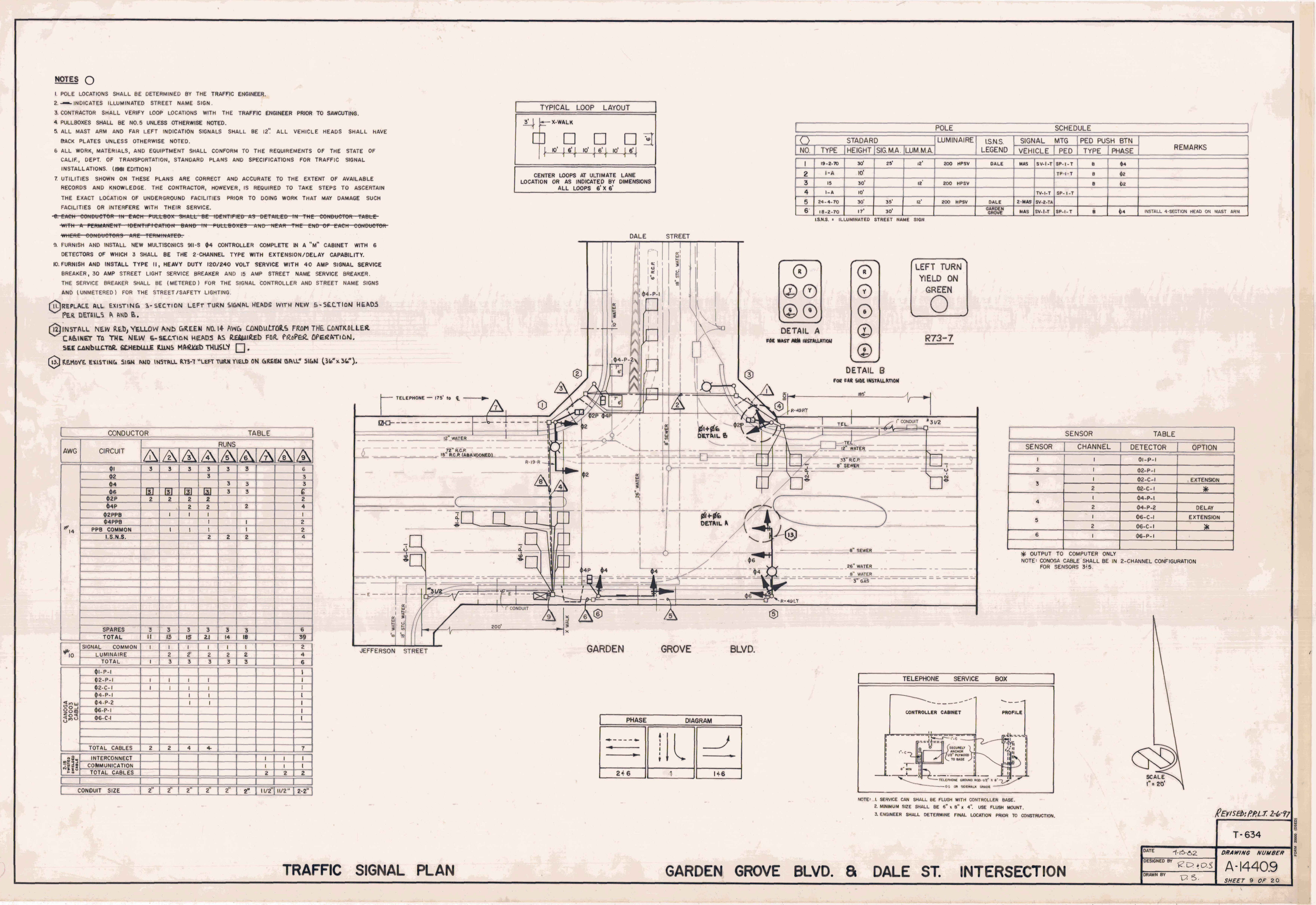 Drawing TRAFFIC SIGNAL PLAN GARDEN GROVE BLVD. & DALE ST. INTERSECTION