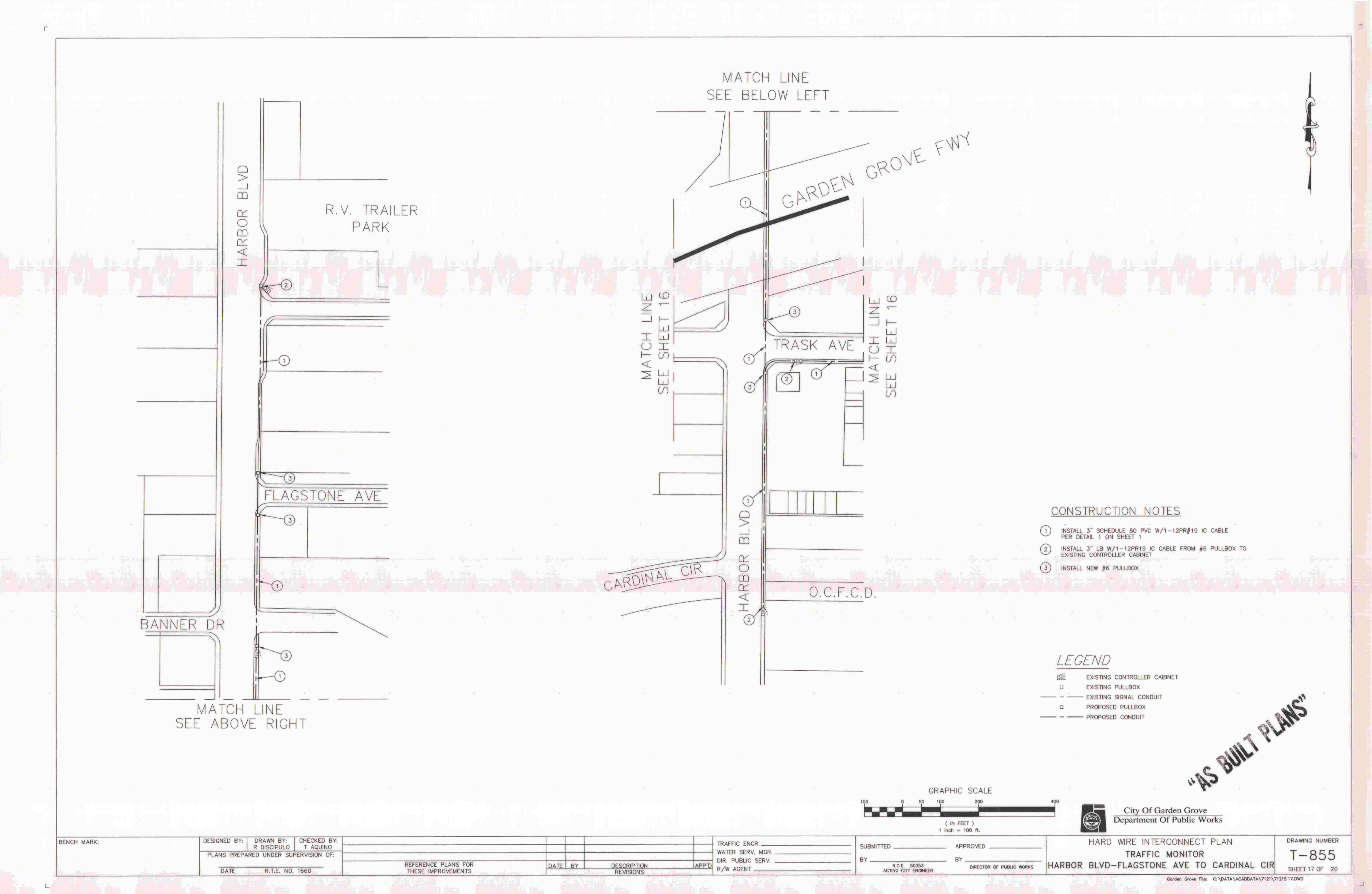 Drawing HARD WIRE INTERCONNECT PLAN TRAFFIC MONITOR HARBOR BLVD ...