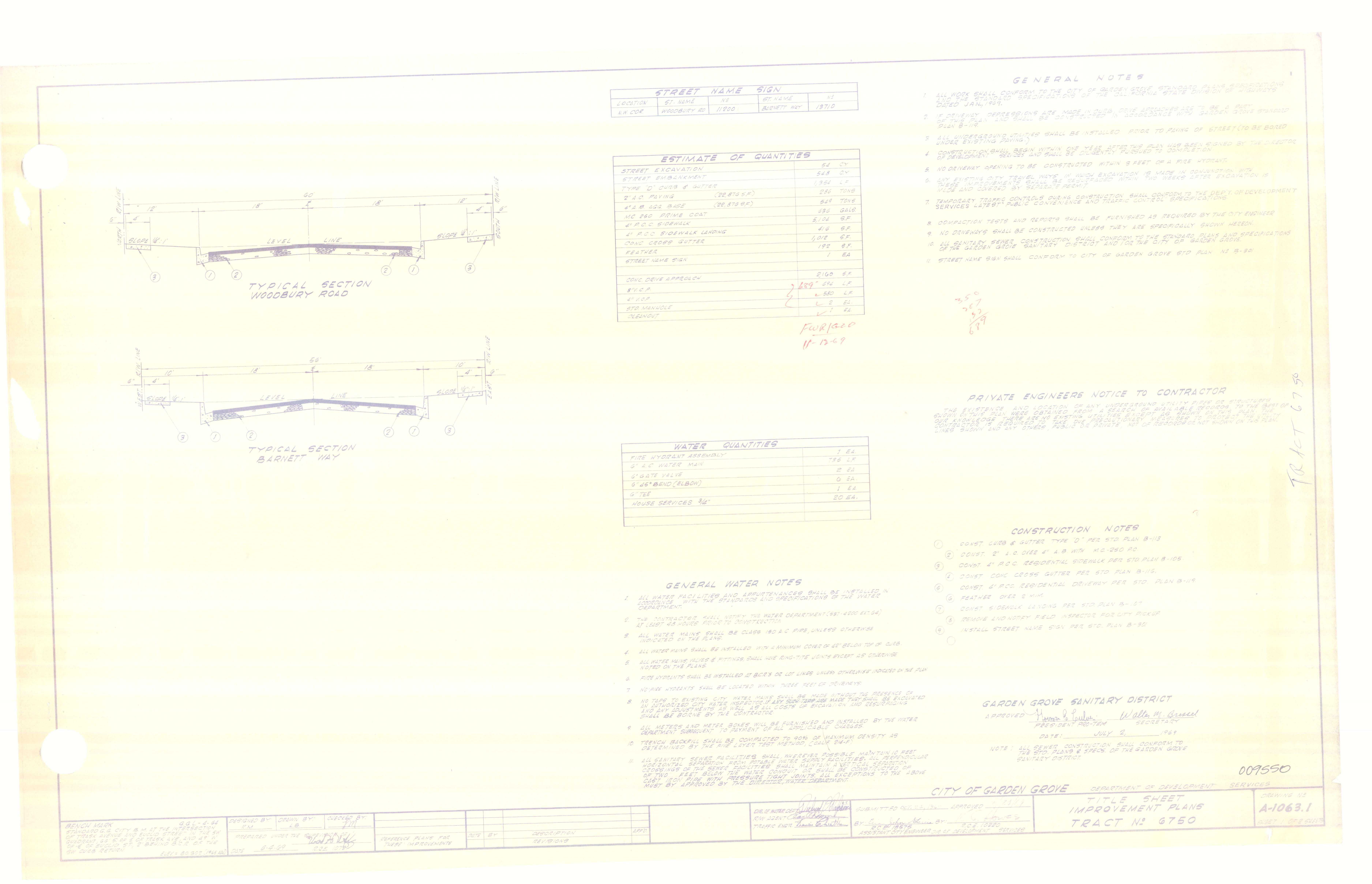 Drawing IMPROVEMENT PLANS